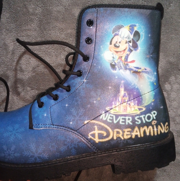 Shoes | Disney Inspired Combat Boots Mickey Mouse Lace Up Boots | Poshmark